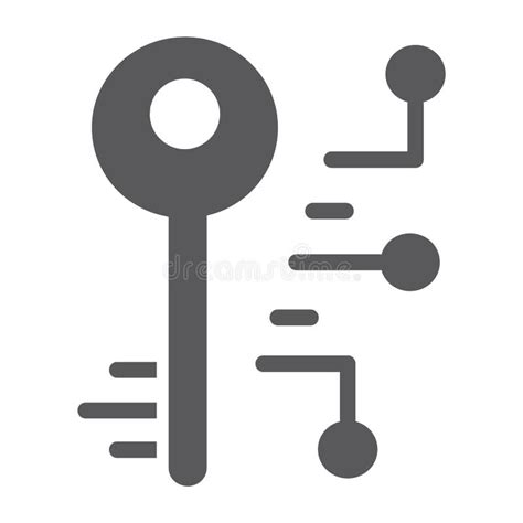 Digital Key Glyph Icon Security And Safety Key Sign Vector Graphics