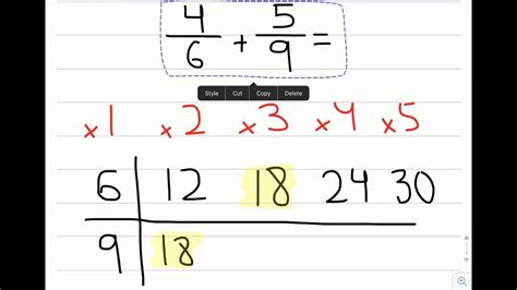 Adding Fractions Method 2 Lcm Of Denominators Youtube