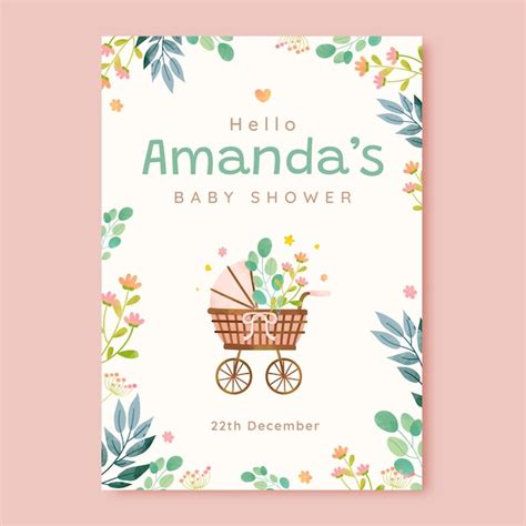 베이비 샤워 템플릿 디자인 무료 벡터