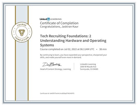 Jaskiran Kaur On Linkedin Certificate Of Completion