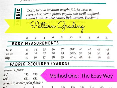 {tutorial} Pattern Grading Method One The Easy Way Pattern Grading Free Sewing Patterns