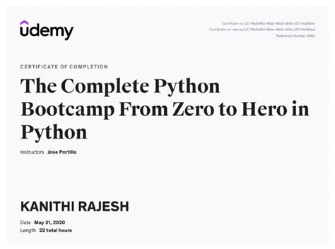 Python Udemy Certificate Pdf