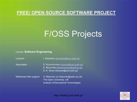 Open Source Software Engineering Aristotle Students Guide English Ppt