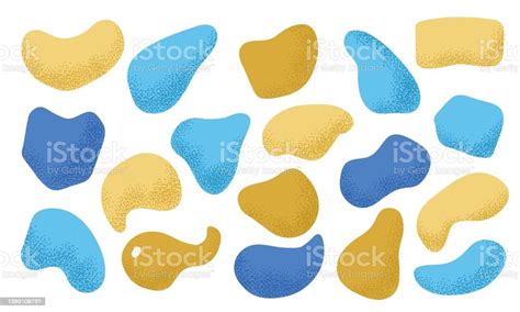 다양한 모양의 집합입니다 자유형 낙서 스타일 현대적인 장식 직물 포장 섬유 벽지 의류 표면 질감 인쇄물을위한 현대 유행 벡터 일러스트 레이 션 0명에 대한 스톡 벡터 아트