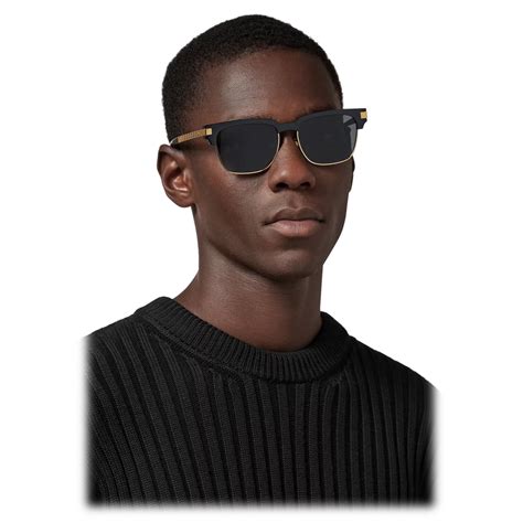Versace Greca Sunglasses Black Gold Dark Grey Sunglasses