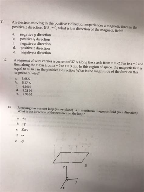 Solved An Electron Moving In The Positive X Direction