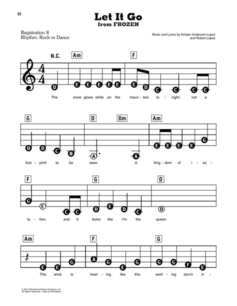 Let It Go Frozen Idina Menzel Piano Partitura