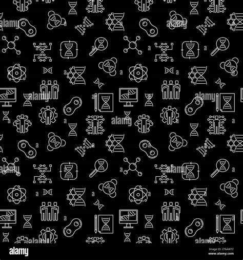 Vector Cloning Concept Dark Linear Seamless Pattern Stock Vector Image