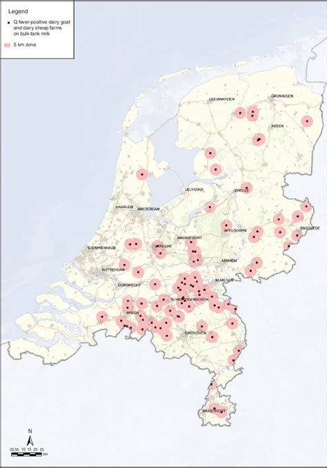 Map Of The Netherlands With All 88 Bulk Tank Milk Positive Dairy Goat