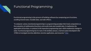 React JS Functional Programming Principles PPT