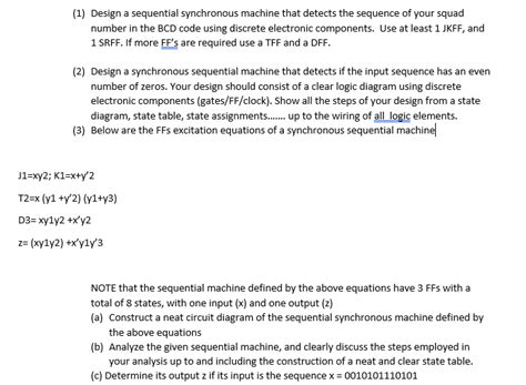 Solved 1 Design A Sequential Synchronous Machine That Chegg Com