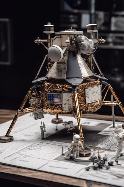 Premium Ai Image Lunar Module Landing On A Distant Planet Astronauts Explore Symbolizing