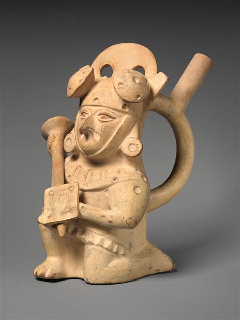 Stirrup Spout Bottle With Warrior Moche The Metropolitan Museum Of Art