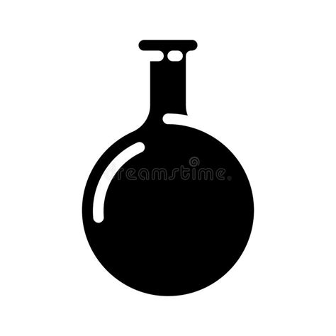 Round Bottomed Flask Chemical Glassware Lab Glyph Icon Vector