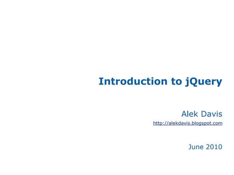 Introduction To Jquery Pptx