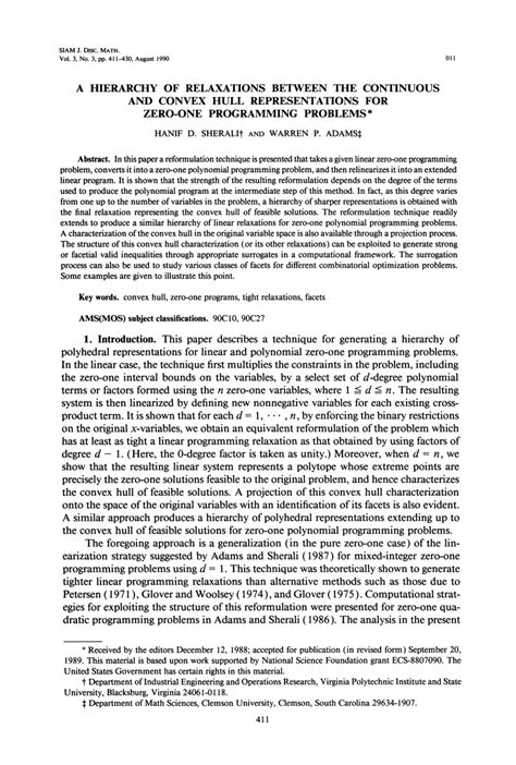 Pdf A Hierarchy Of Relaxations Between The Continuous And Convex Hull