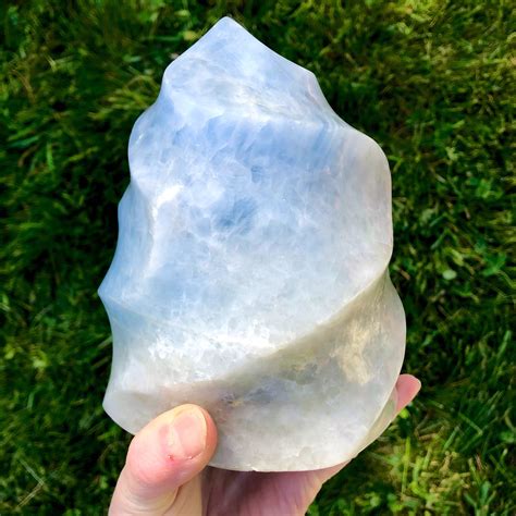 63 Lb Smoky Blue And White Calcite Flame Freeform Mineral Display Specimen