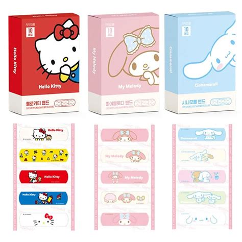 산리오스 애니메이션 헬로키티 마이 멜로디 쿠로미 시나모롤 카와이 방수 반창고 통기성 만화 귀여운 페이스트 위시버킷
