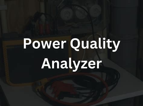 Power Quality Analyzer Techno Tools And Equipment