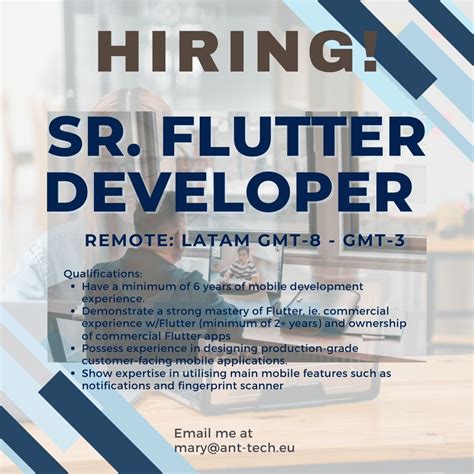 Ant Tech Eu On Linkedin Flutter Flutterengineer Senior Engineer