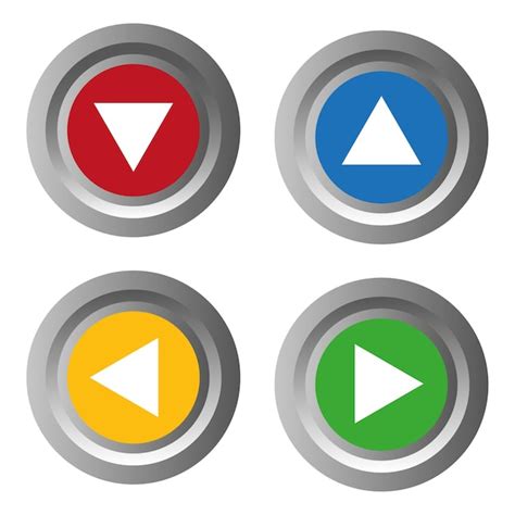 Premium Vector Flat Button With Arrow Icon Set Vector Illustration