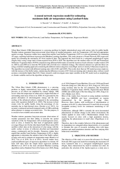 Pdf A Neural Network Regression Model For Estimating Maximum Daily Air Temperature Using
