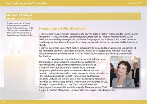 Hommage à Édith Moskovic Mercredi 12 Janvier Sur Lantenne De Radio