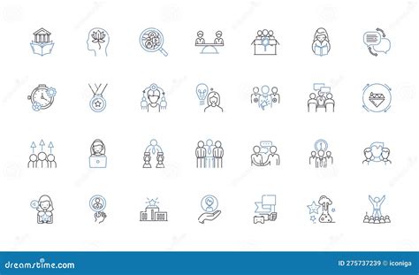 Company Guidance Line Icons Collection Strategy Direction Objectives