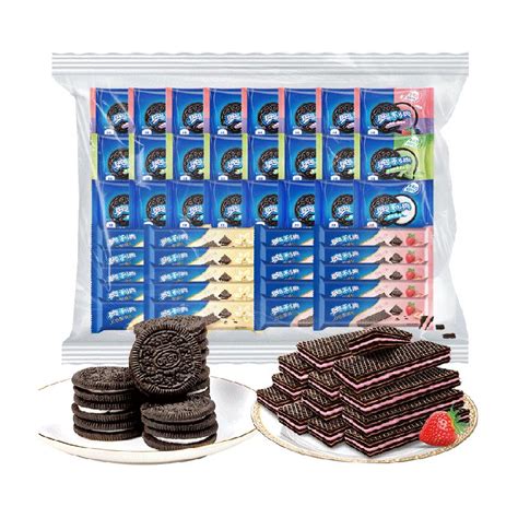 Сандвич бисквити Oreo хрупкави с двойно сърце цветни вкусове комбинирана кутия от 706 G общо