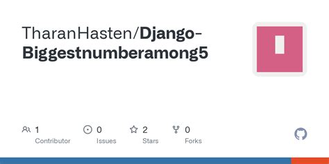 Github Tharanhastendjango Biggestnumberamong5