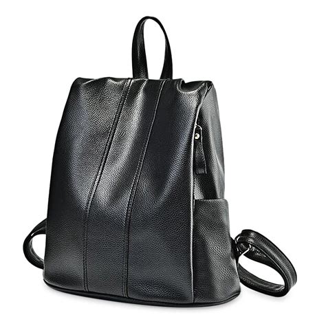 2017 Pu 가죽 여성 배낭 패션 배낭 십대 소녀 블랙 캐주얼 여행 학교 가방leather Women Backpack