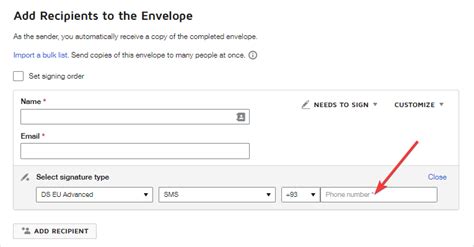 sending using docusign eu advanced