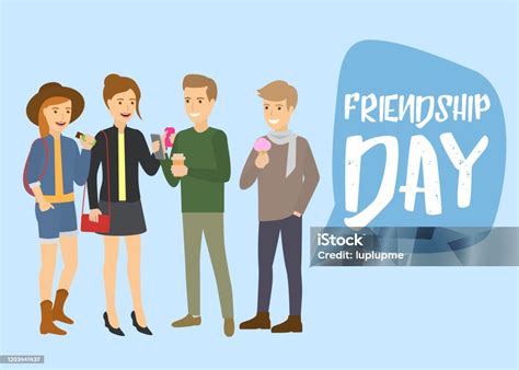 스마트 폰을보고 아이스크림을 먹고 벡터 만화 그림을 웃고 십대 친구의 백인 그룹 친절한 십대들이 웃고 있습니다 우정 남자에 대한 스톡 벡터 아트 및 기타 이미지 Istock