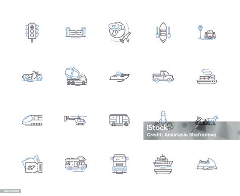 교통 개요 아이콘 모음입니다 기차 버스 비행기 택시 페리 보트 자동차 벡터 및 일러스트레이션 개념 세트 오토바이 스쿠터 자전거