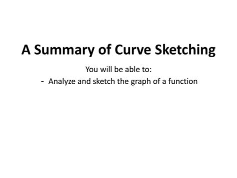 a summary of curve sketching math showme