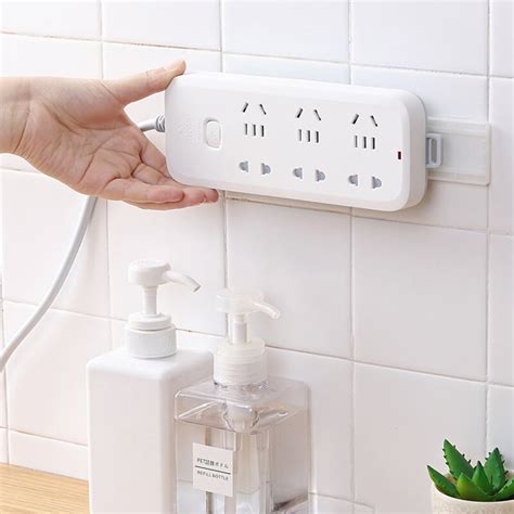 자체 접착 데스크탑 소켓 해결사 케이블 정리기 벽걸이 전원 스트립 홀더 고정 장치 플러그인 탈착식 벽걸이 고정 장치 데스크