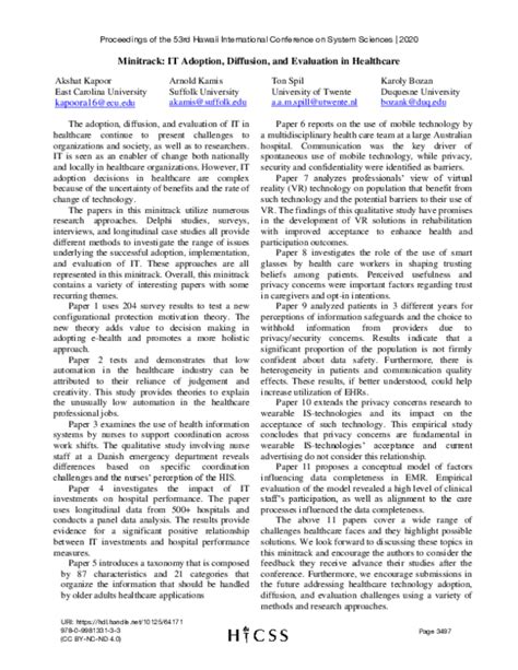 Pdf Introduction To The Minitrack On It Adoption Diffusion And