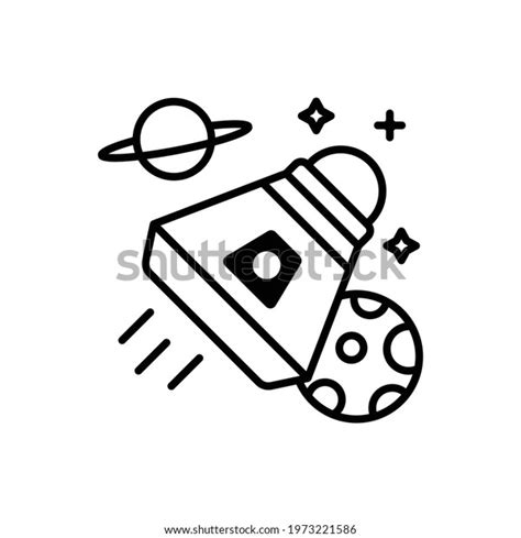Space Capsule Vector Outline Icon Space Stock Vector Royalty Free 1973221586 Shutterstock
