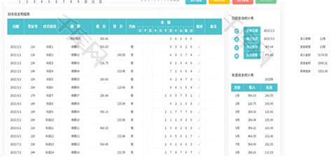 财务日记账统计表excel模板 免费excel表格模板下载 千库网