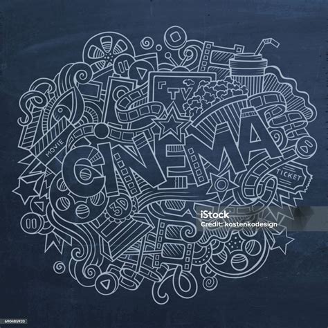 만화 귀여운 한다면 손으로 그려진된 영화 비문 일러스트 레이 션 3차원 형태에 대한 스톡 벡터 아트 및 기타 이미지 3차원 형태 Film Festival Hd 포맷