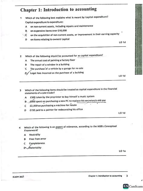 accounting icaew question bank pdf
