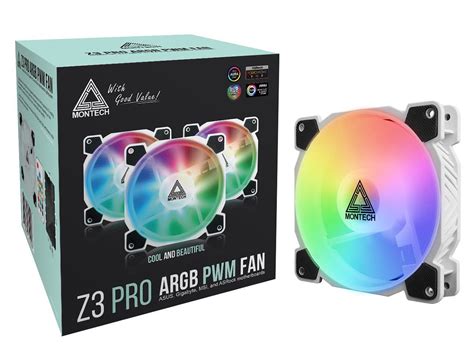 Montech Z3 PRO Addressable RGB 120mm Fan 3 In 1 With Lighting Controller PWM Control For