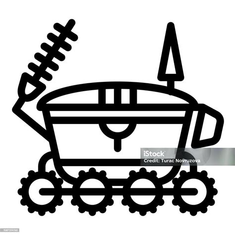 달 탐사선 라인 아이콘입니다 흰색으로 분리된 천문학 벡터 그림 및 앱을 위해 설계된 우주선 개요 스타일 Eps 10 0명에 대한 스톡 벡터 아트 및 기타 이미지 Istock