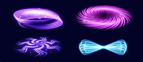 free vector set of neon light effects