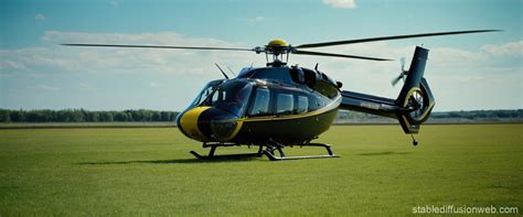 Beautiful Helicopter On Airfield Stable Diffusion Online