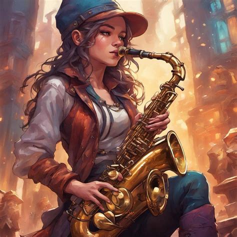 Girl Playing Saxophone By Thobita3 On Deviantart