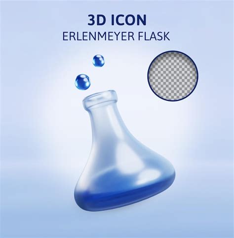Premium Psd Erlenmeyer Flask 3d Rendering Illustration