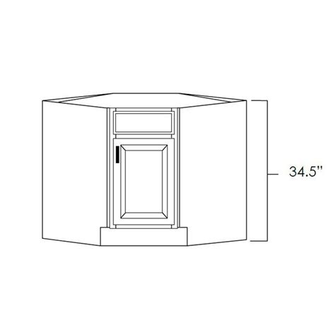 Midnight Black Shaker 36 Diagonal Corner Sink Base Cabinet