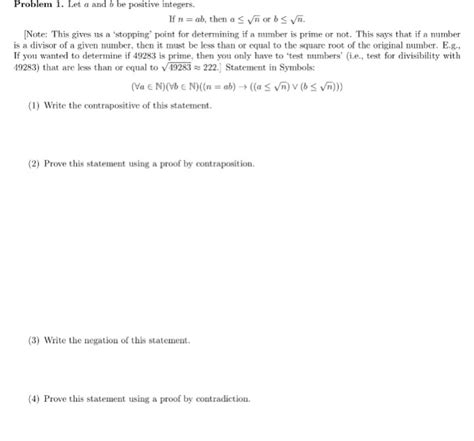 Solved Problem Let A And B Be Positive Integers If N Chegg