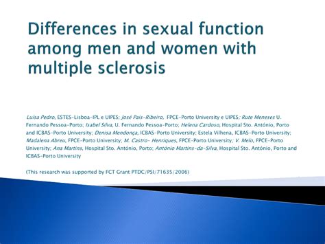Pdf Difference In Sexual Function Among Men And Women With Multiple